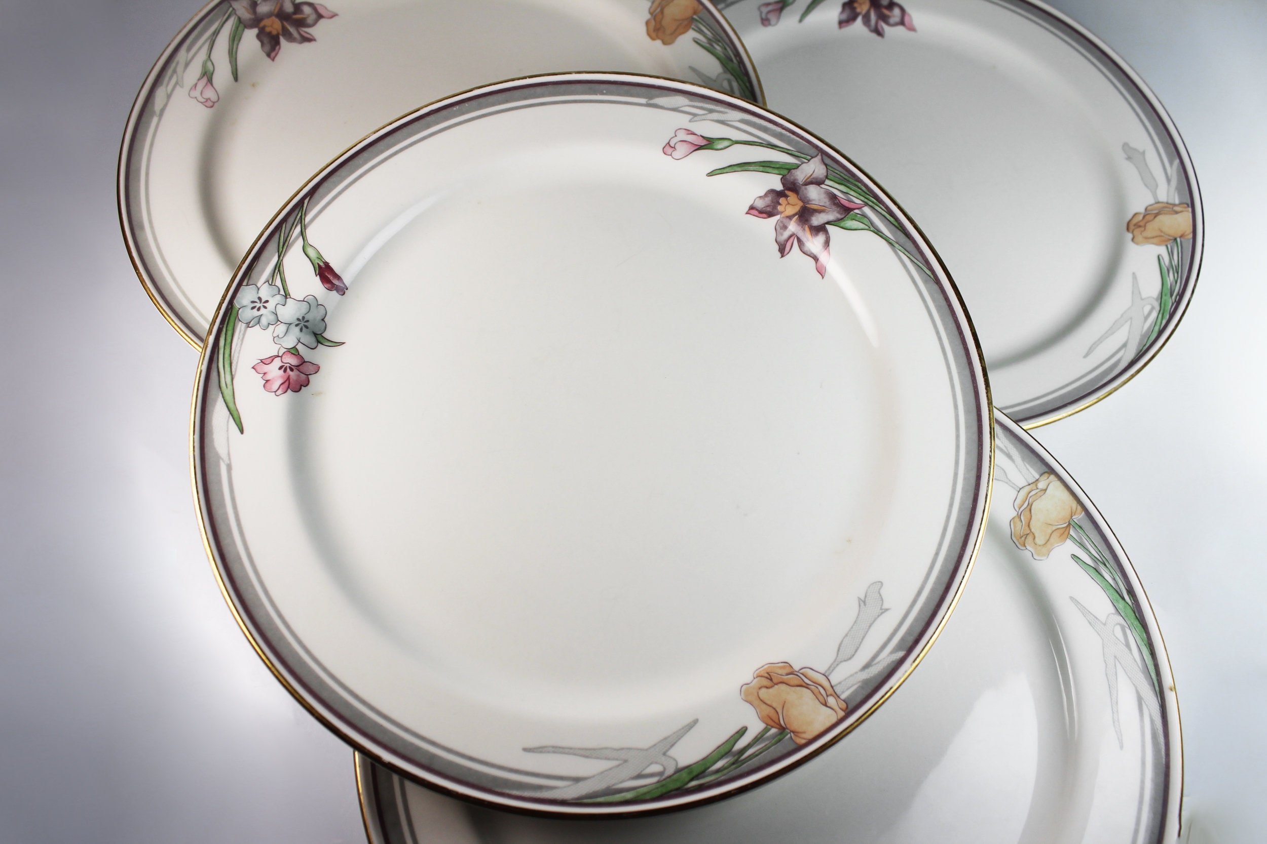 Dinner Plates, Shenango China, Set of Four, Floral, 11 Inch, Restaurant ...