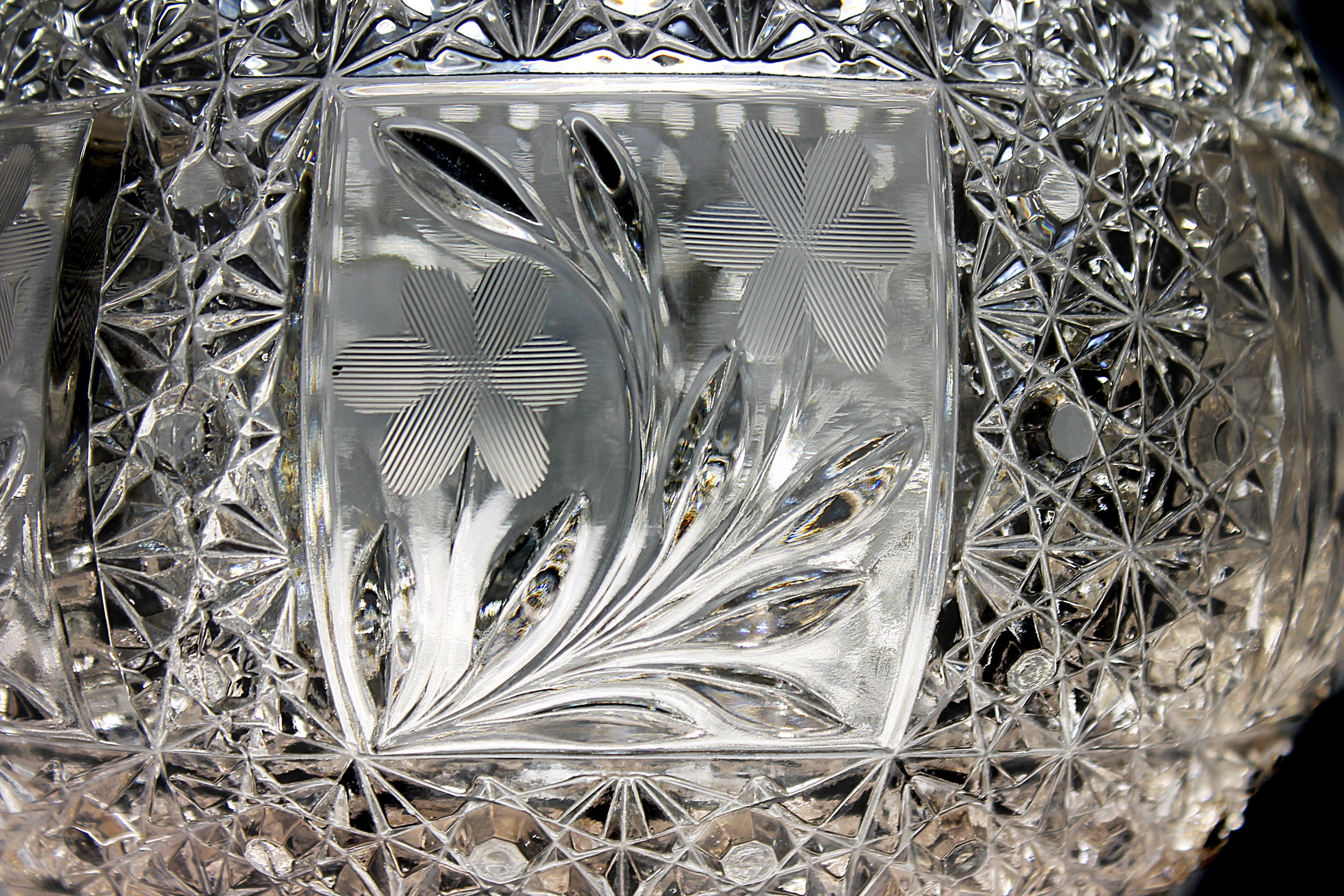 EAPG Rose Bowl, McKee Glass, Snappy Clear, Three Footed Bowl, Cut ...