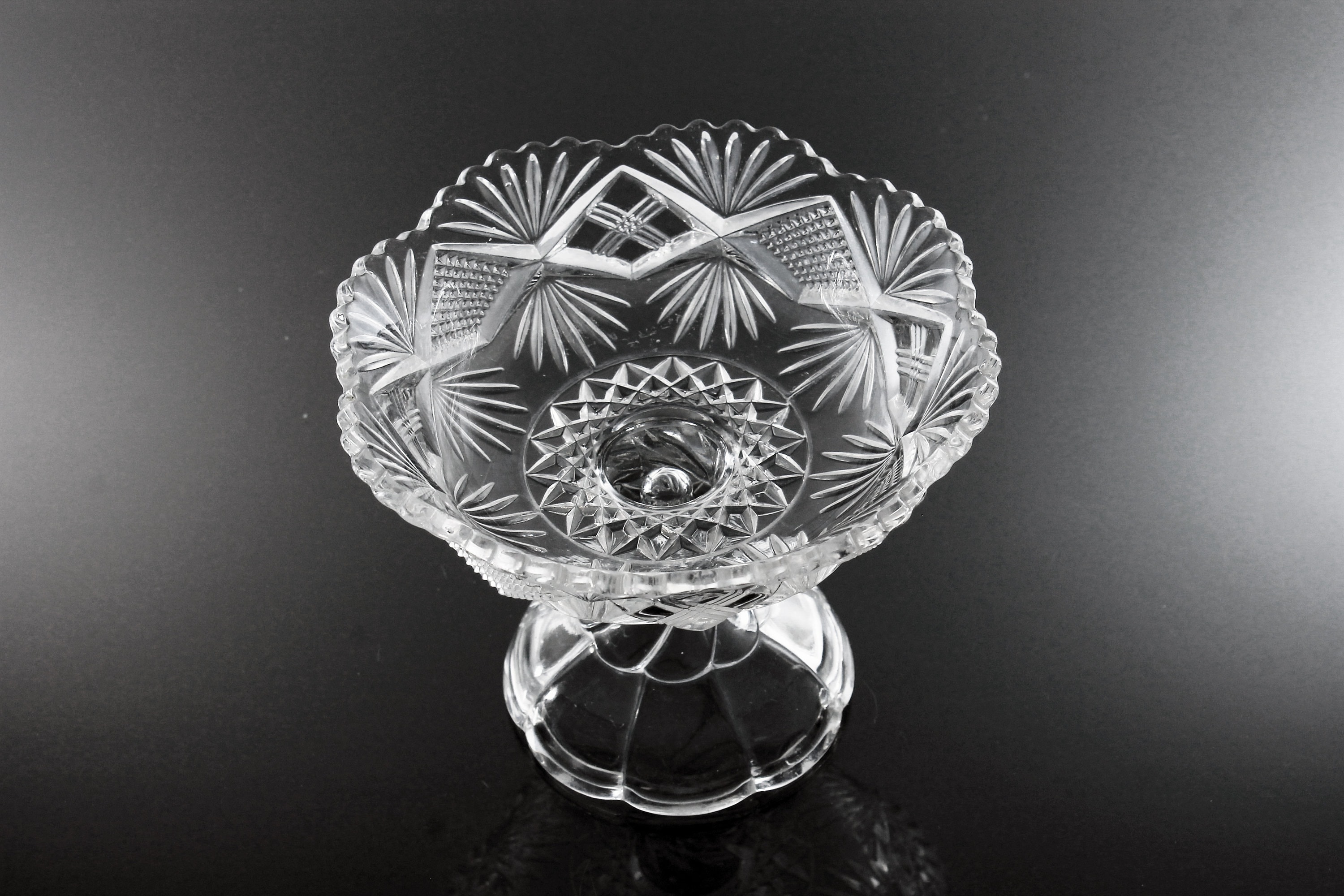 Antique EAPG Jelly Compote, Duncan and Miller, Panelled Diamond Pattern ...