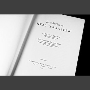 Hardcover Book, Introduction to Heat Transfer, Third Printing ...