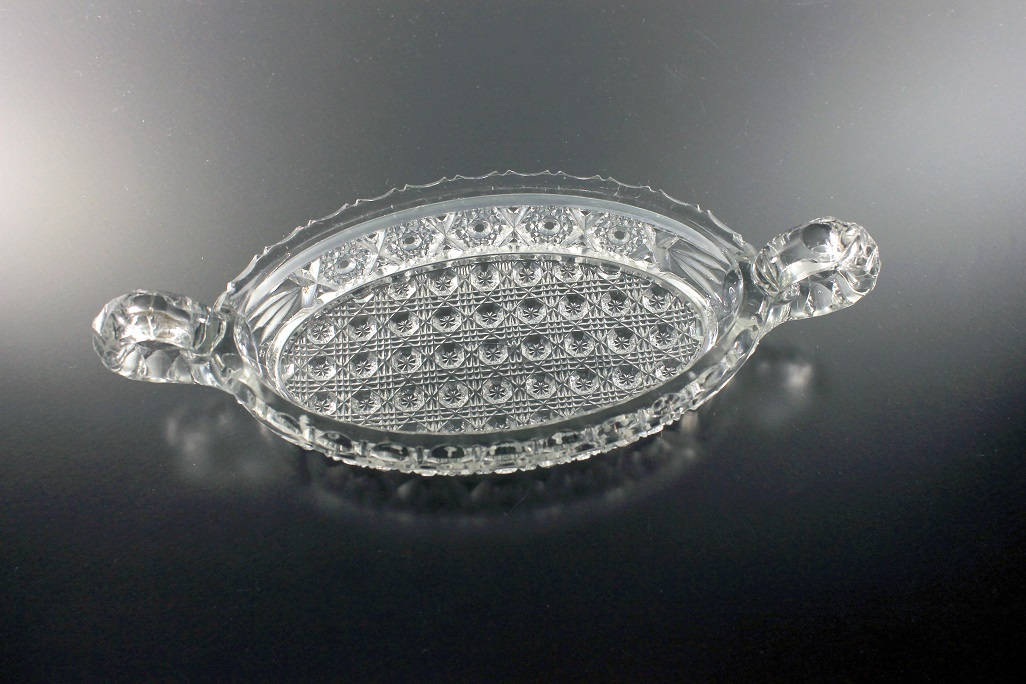 EAPG Nucut Pickle Dish, Imperial Glass, Star Design, Two Handled Bowl ...