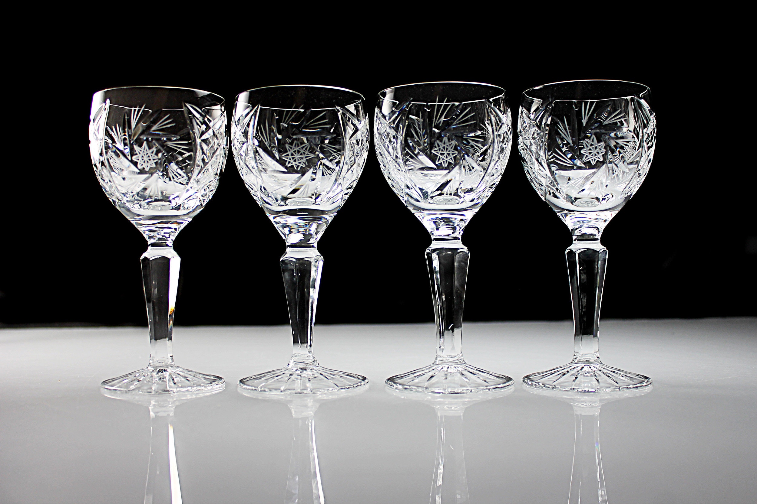 Cut Crystal Wine Glasses, American Cut, Juliette, Hobstar, Cut Bowl and ...