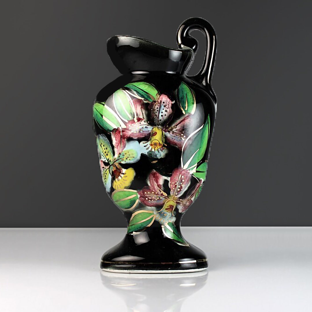 Miniature Pitcher, Made in Japan, Porcelain, Pink Floral Pattern, Hand ...