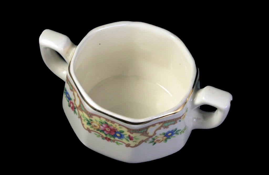 Open Mini Sugar Bowl, Mount Clemens, Mildred Pattern, Floral, Cream ...