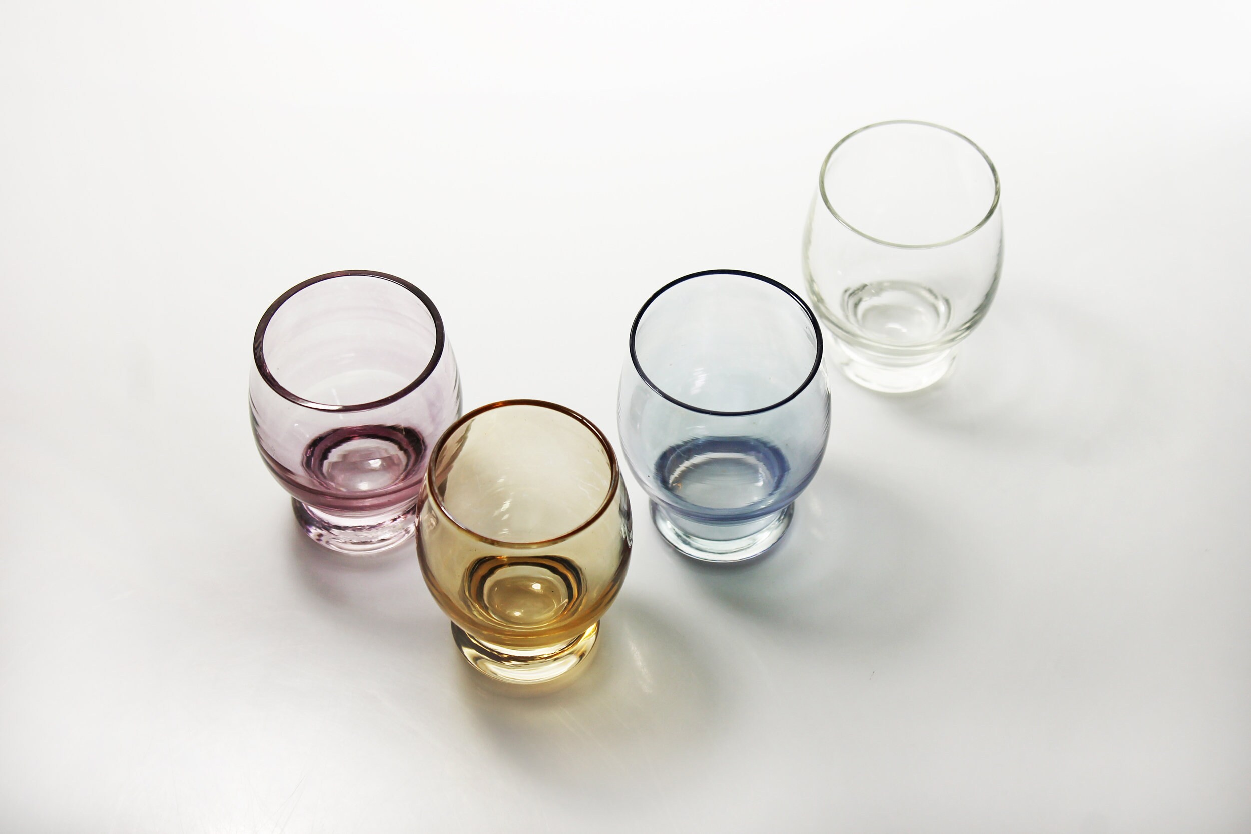 Miniature Shot Glasses, Set of 4, Multicolor, Blue, Yellow, Purple and ...