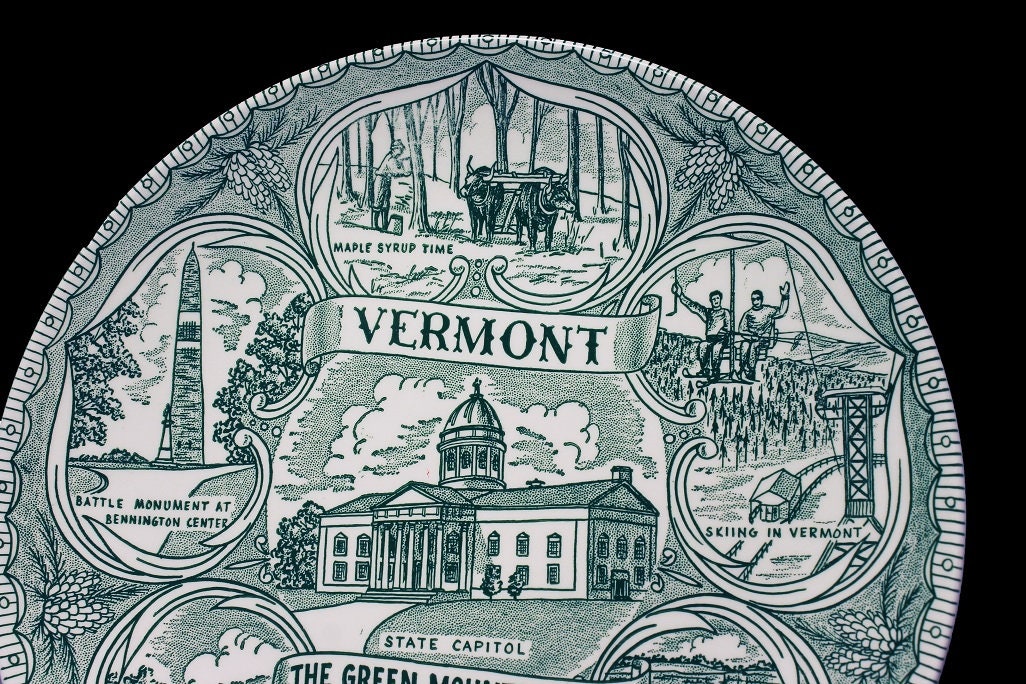 Vermont Souvenir Plate, State Plate, Collectors Plate, Decorative Plate ...
