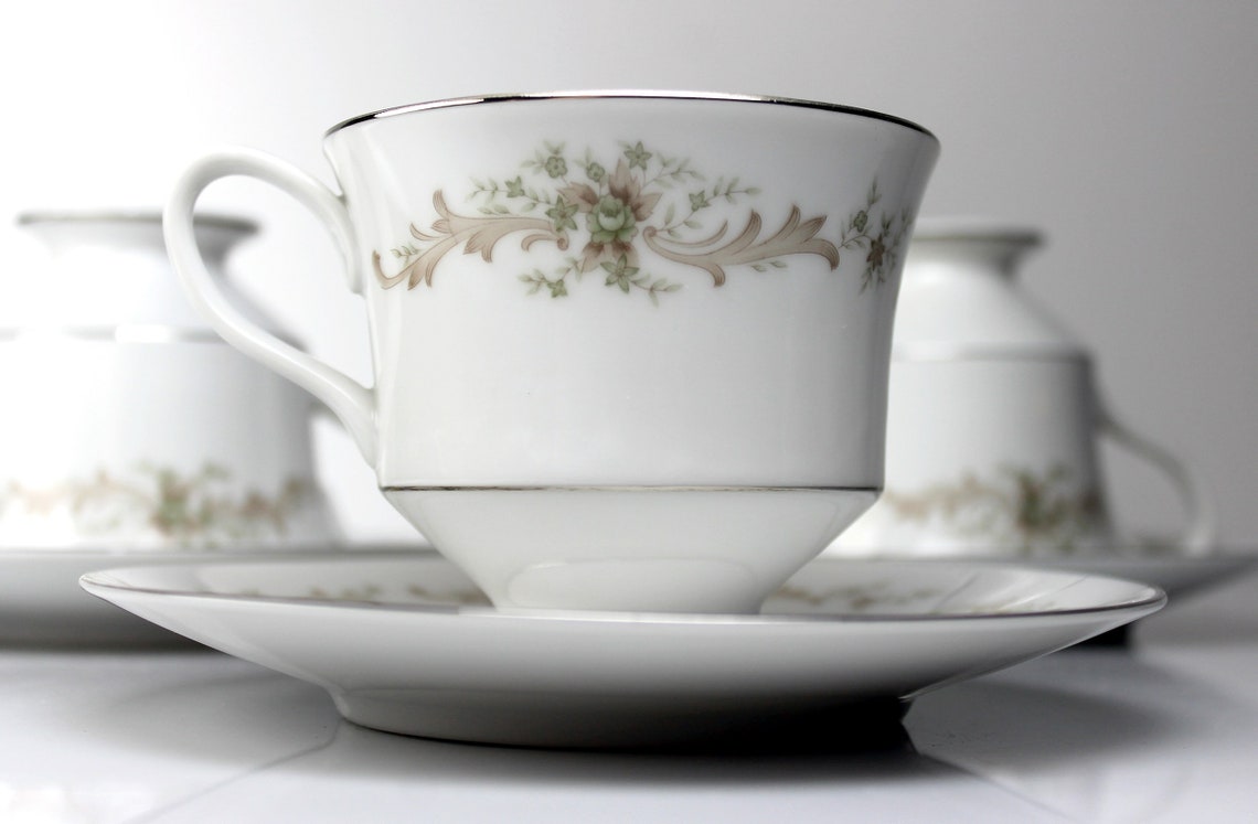 Cups and Saucers Sango China Carousel Set of 3 Fine China | Etsy