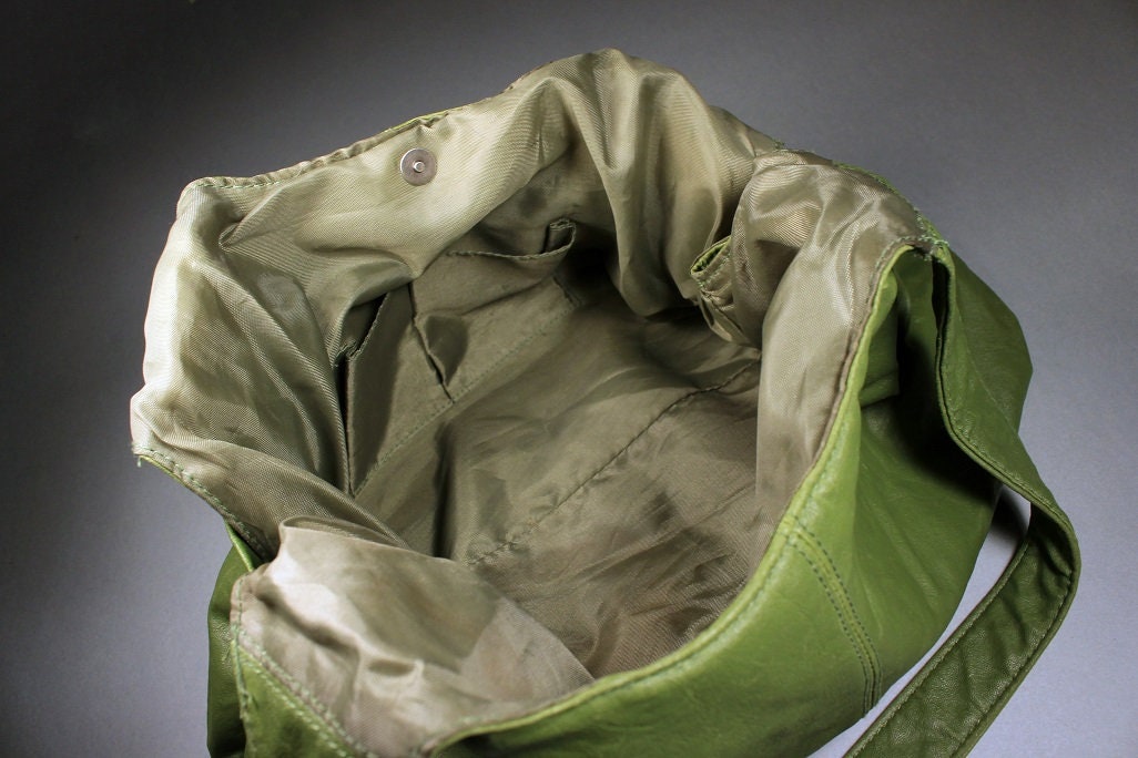 Green Handbag, Mondo, Purse, Large Bag, Hobo Bag, Shoulder Bag, Faux ...