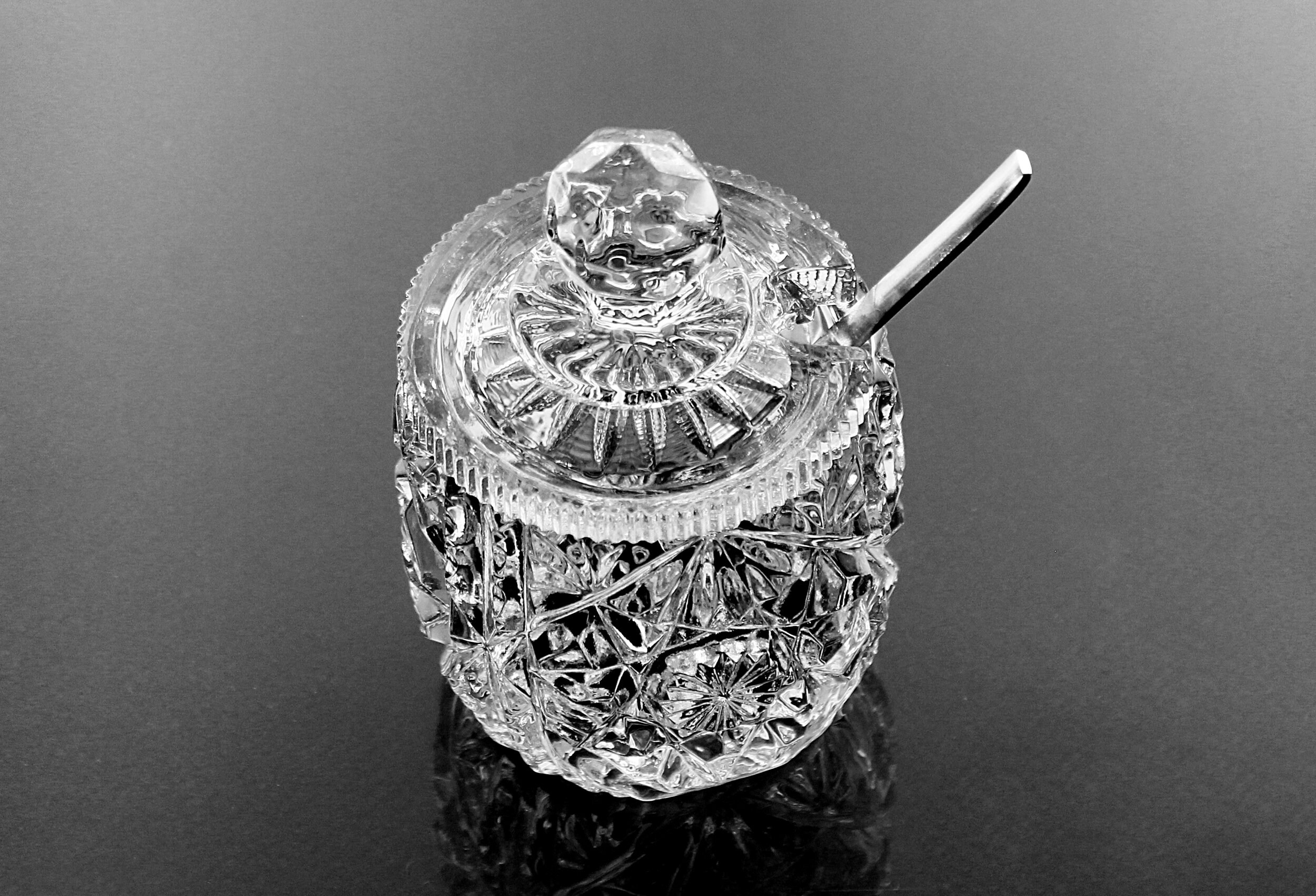 Crystal Condiment Jar, Westmoreland, Jelly Jar, Jam Jar, Mustard Pot ...