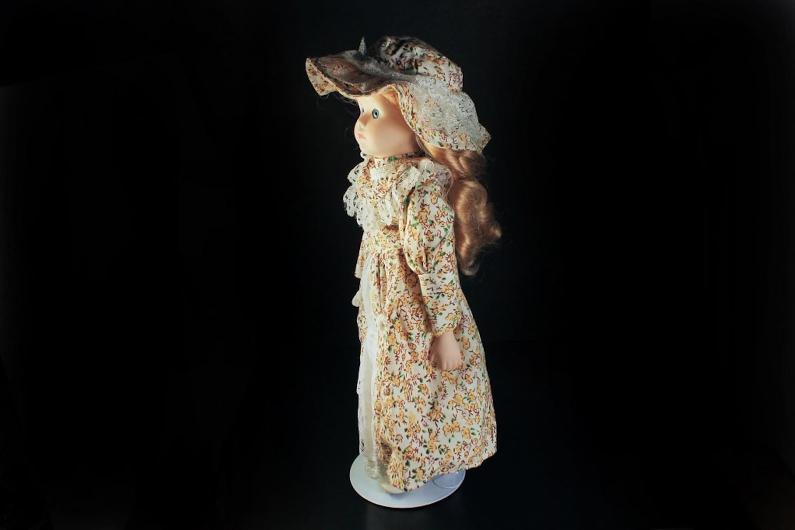 Collectible Porcelain Doll Prairie Floral Dress Blonde Doll | Etsy