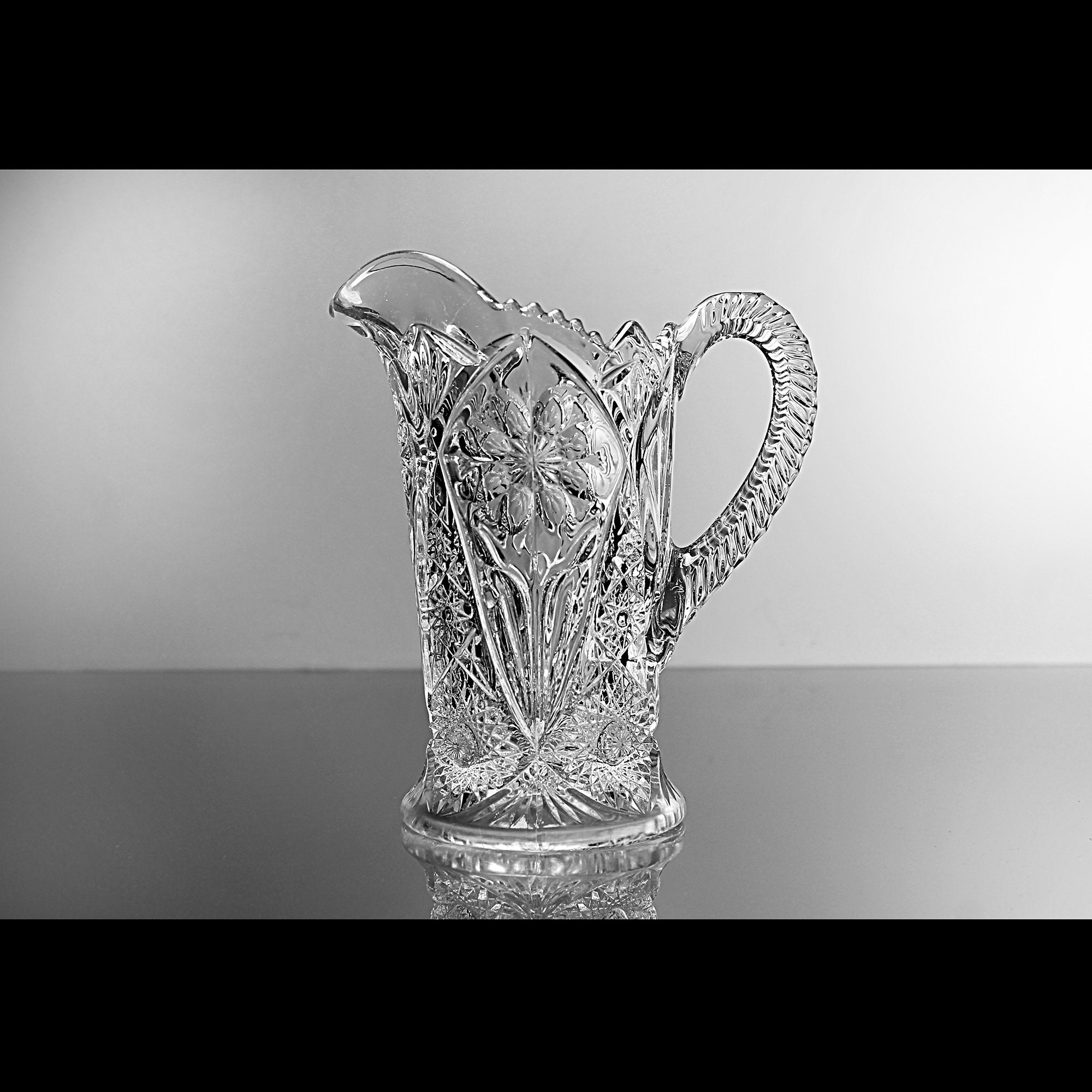 Antique EAPG Pitcher, Imperial Glass Co, La Rochelle, Flower and ...