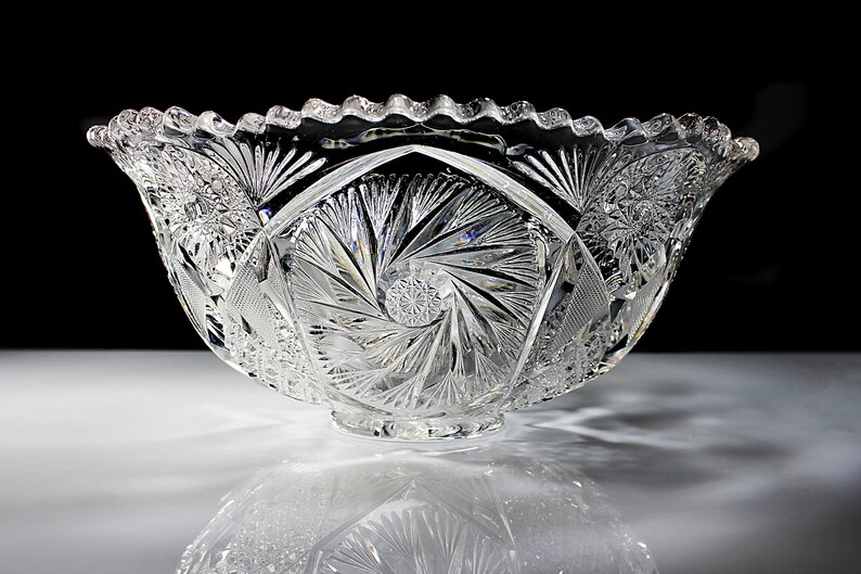 Antique EAPG Punch Bowl Centerpiece Large Bowl Pressed - Etsy