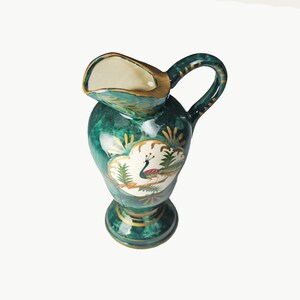 Decorative Pitcher, Peacock Portrait, Gold Trim, Collectible, Hand ...