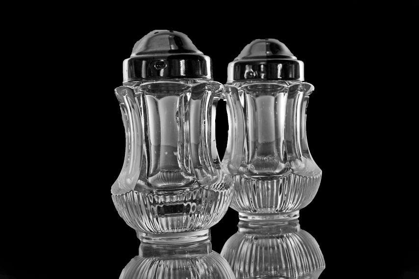 Salt and Pepper Shakers, Clear Glass