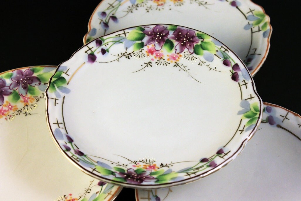 Dessert Plates, Bread and Butter Plates, Made in Japan, Hand Painted ...