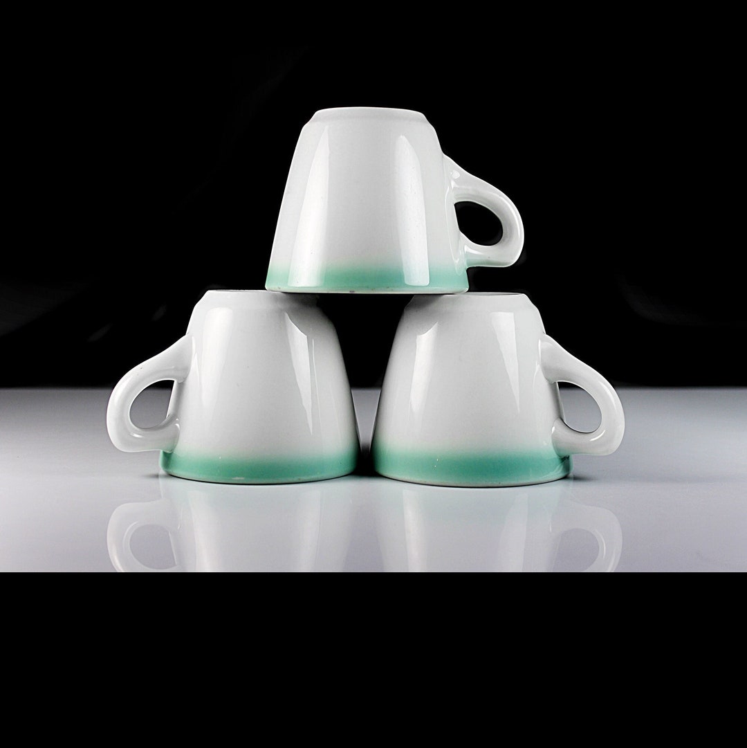Mugs, Shenango China, Green Edge, Restaurant Grade, Set of 3, Kitchen ...
