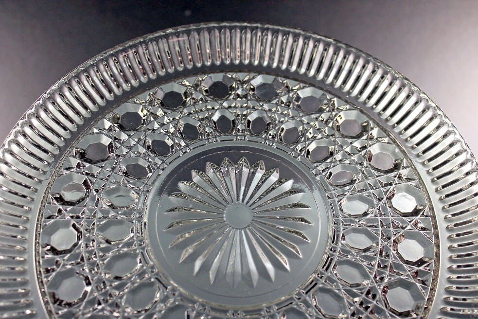 Chop Plate, Federal Glass, Windsor Pattern, Cake Plate, Dessert Plate ...