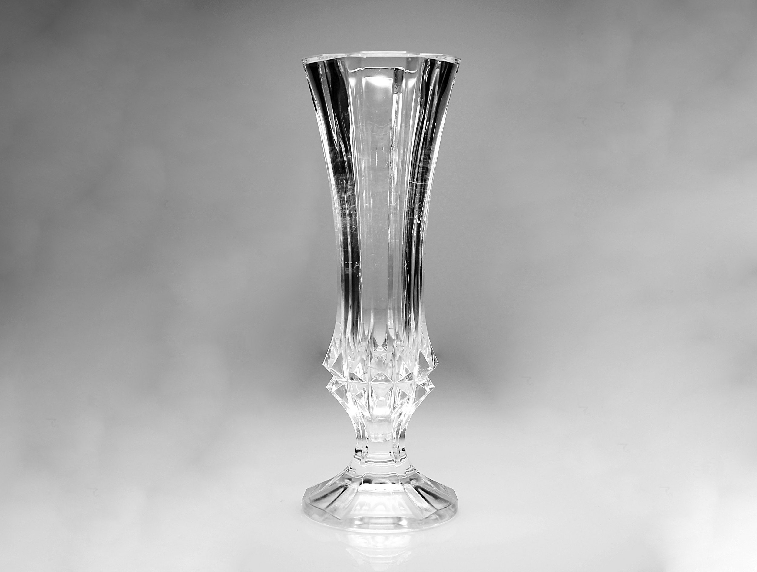 Crystal Footed Vase, Cristal D'Arques-Durand, Bonneval, Vertical and ...