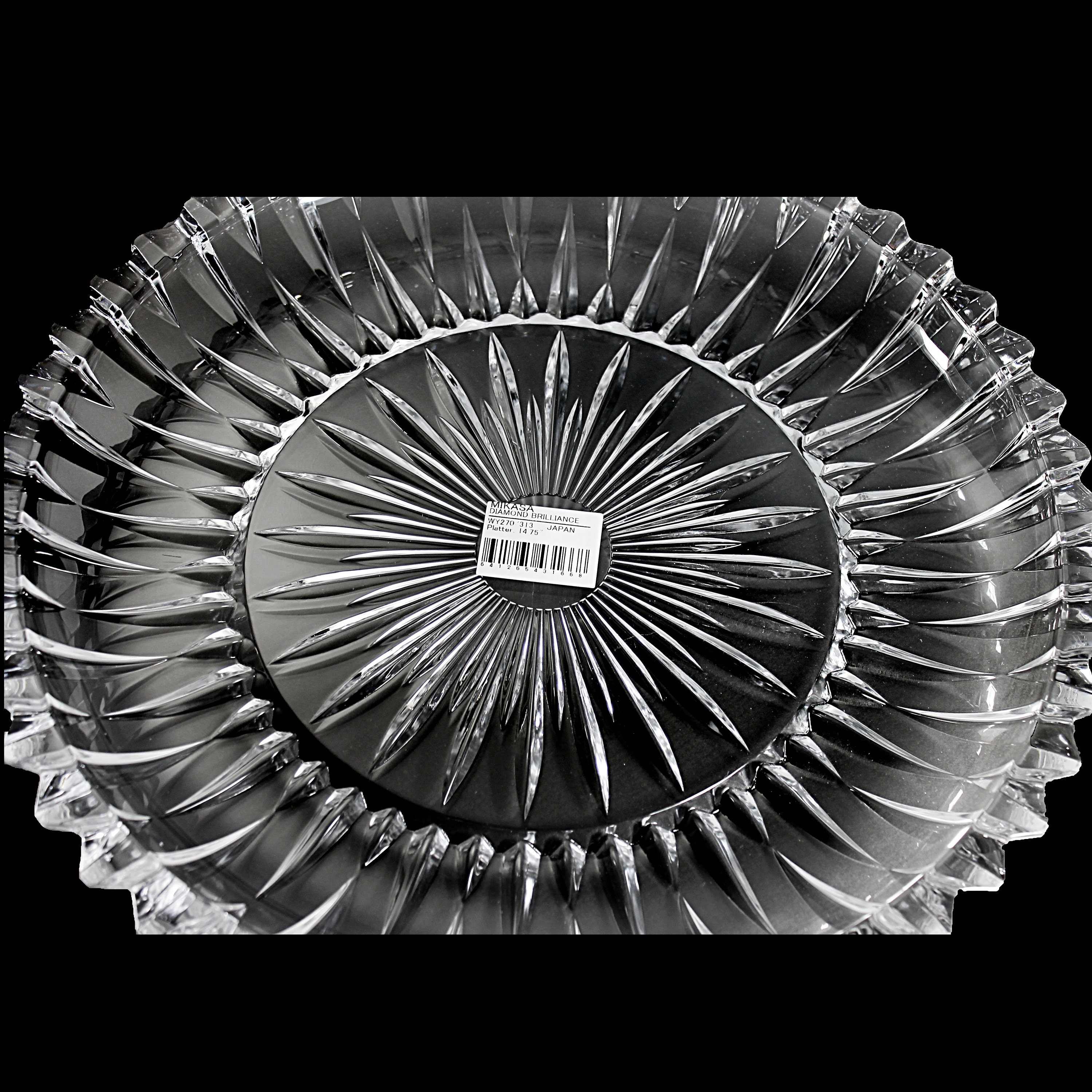 Mikasa Crystal Platter, Diamond Brilliance, Heavy Clear Glass, 14.75 ...