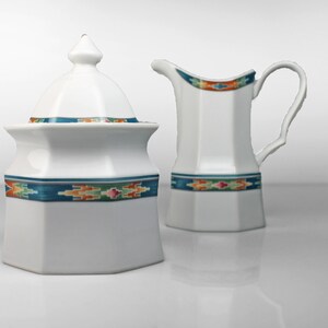 Sugar and Creamer, Christopher Stuart, Paseo, Fine China, Octagonal ...