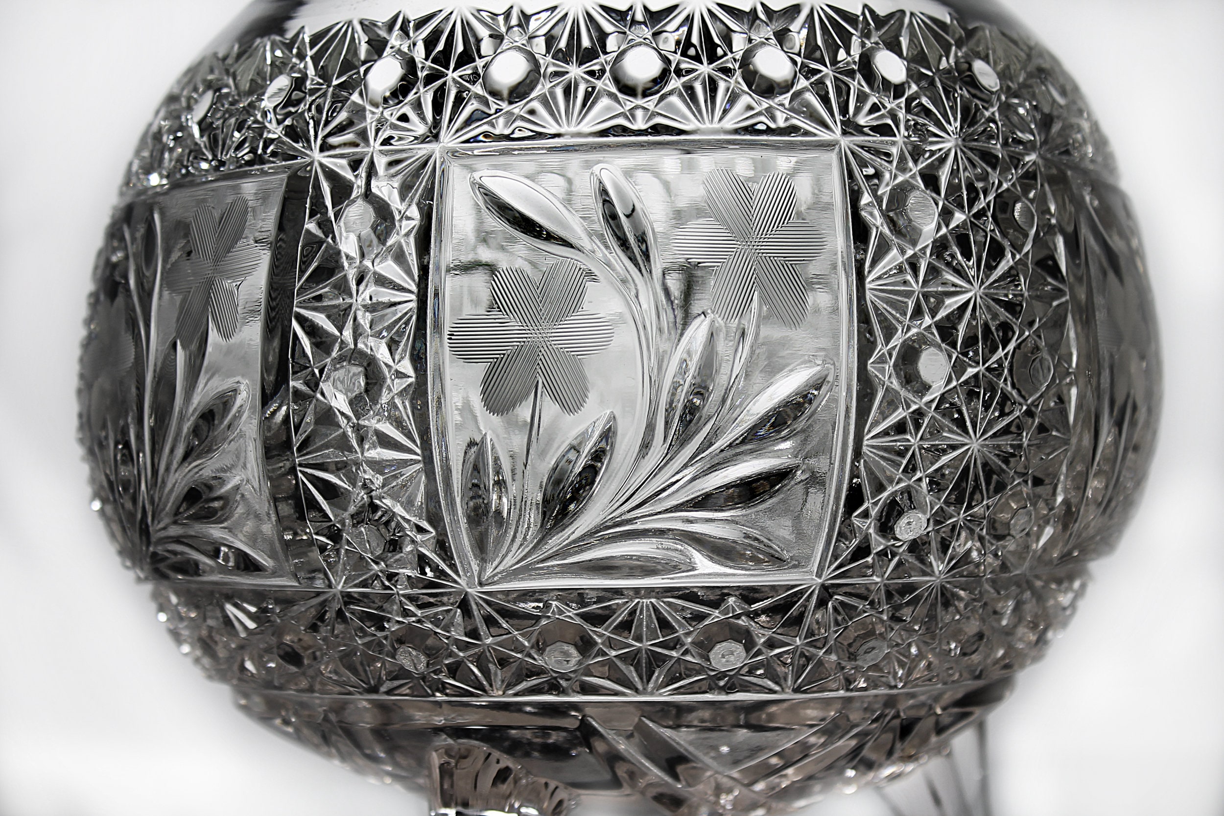 EAPG Rose Bowl, McKee Glass, Snappy Clear, Three Footed Bowl, Cut ...