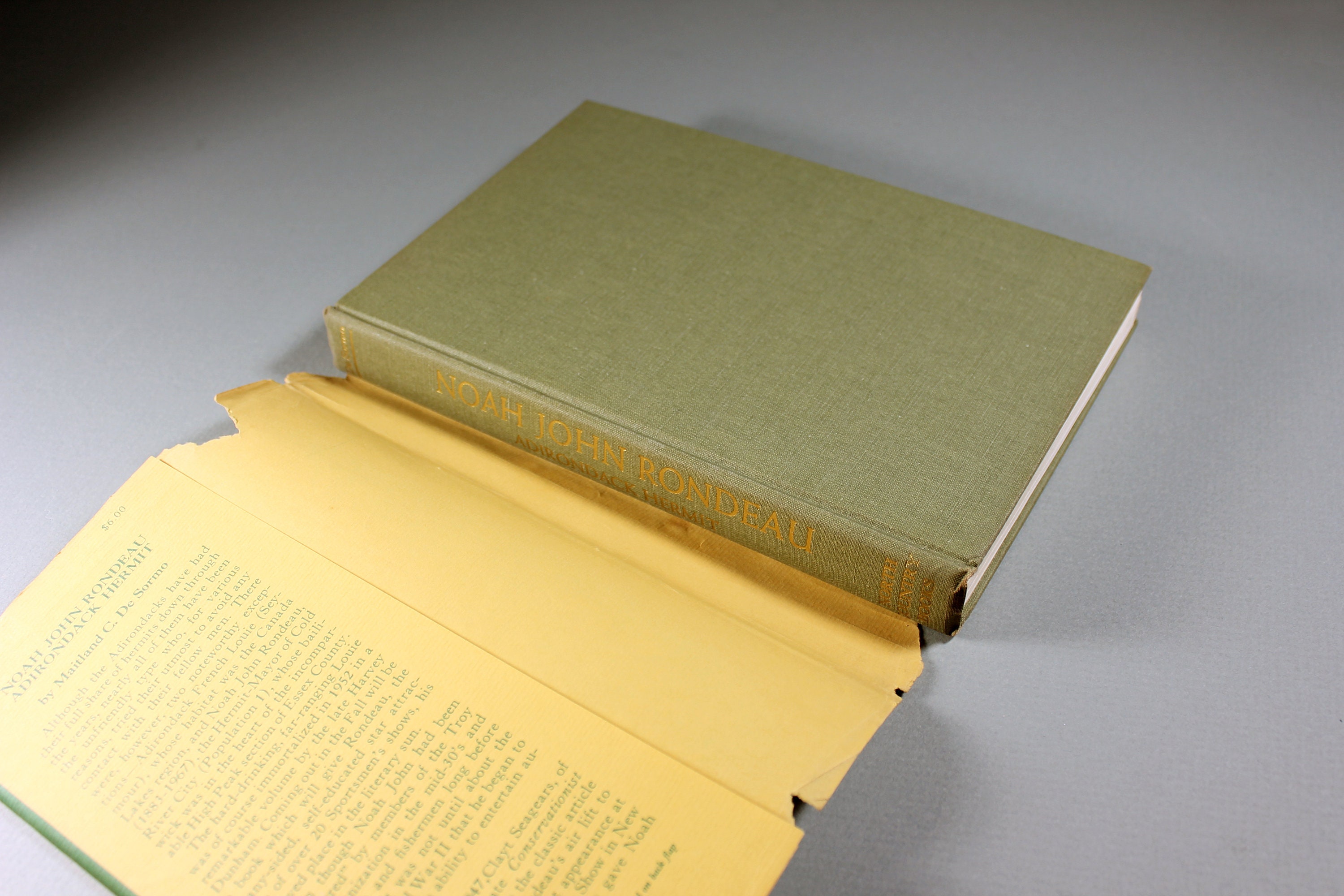 1969 Hardcover Book, Noah John Rondeau, Adirondack Hermit, First ...