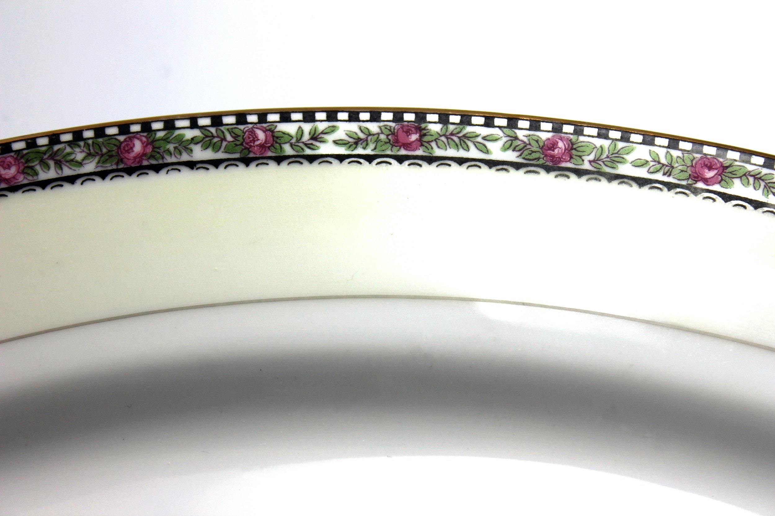 Antique Platter, Noritake, Cherry Blossom Backstamp, Floral Band, 12 ...