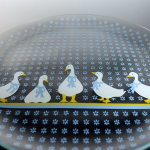 Round Glass Goose Tray, Goose Platter, Serving Plate, 13 Inch, Cake ...
