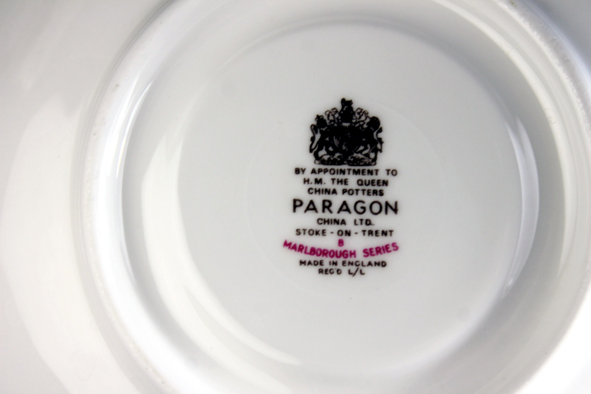 Footed Teacup and Saucer, Paragon China, Marlborough Series, Fruit ...