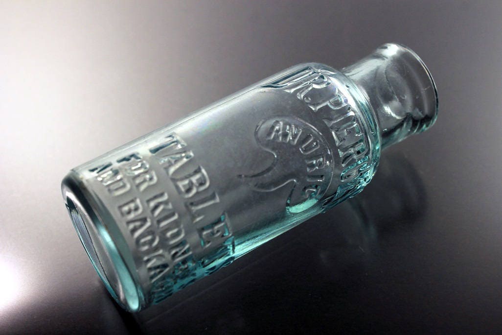 Antique Bottle, Dr. Pierce's Anuric Tablets, Aqua, Circa 1914, Quack Medicine Bottle ...