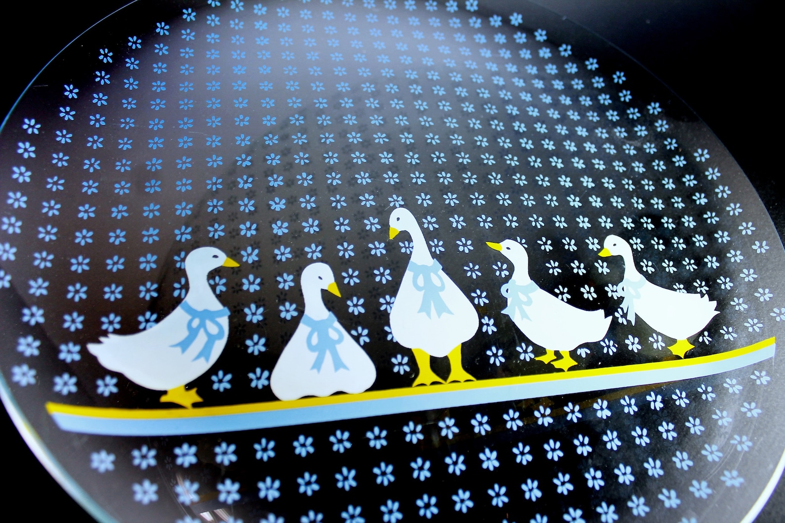 Round Glass Goose Tray Goose Platter Serving Plate 13 Inch | Etsy