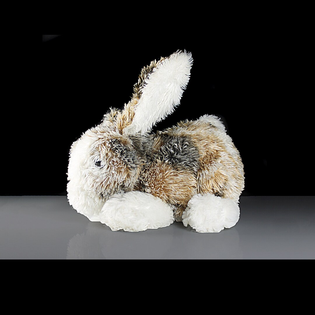 Bunny Rabbit Stuffed Animal, Dan Dee, Brown Calico, Fluffy, Soft Plush ...