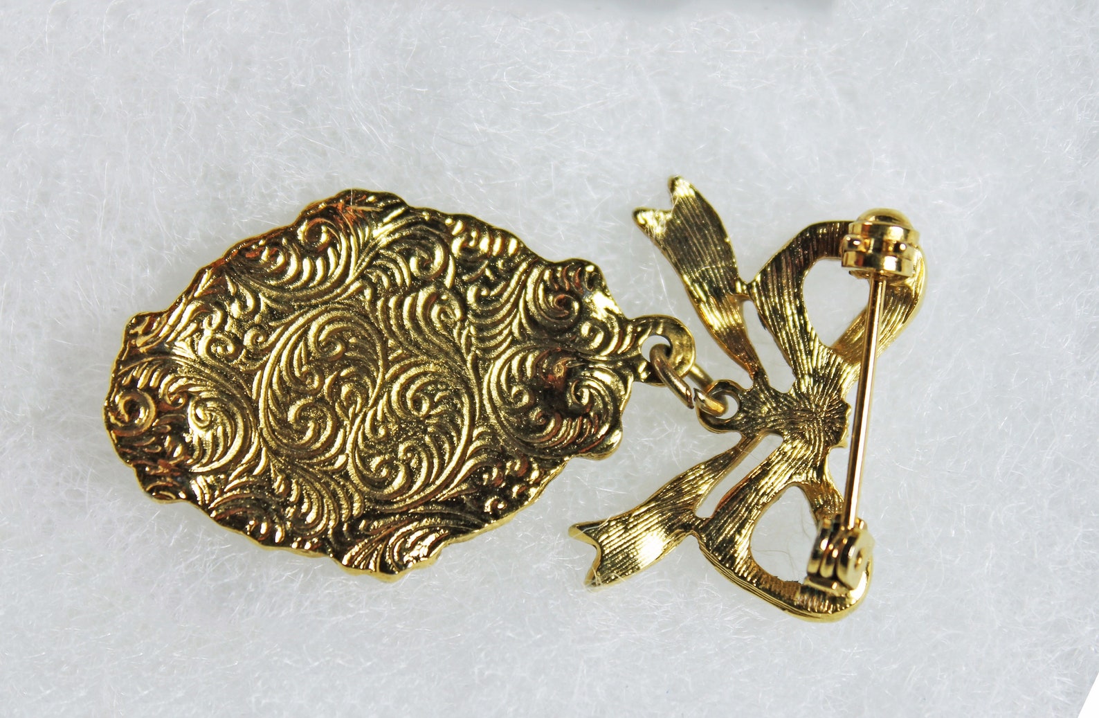 1928 Jewelry Brooch Bow With Rose Cameo Victorian Gold - Etsy