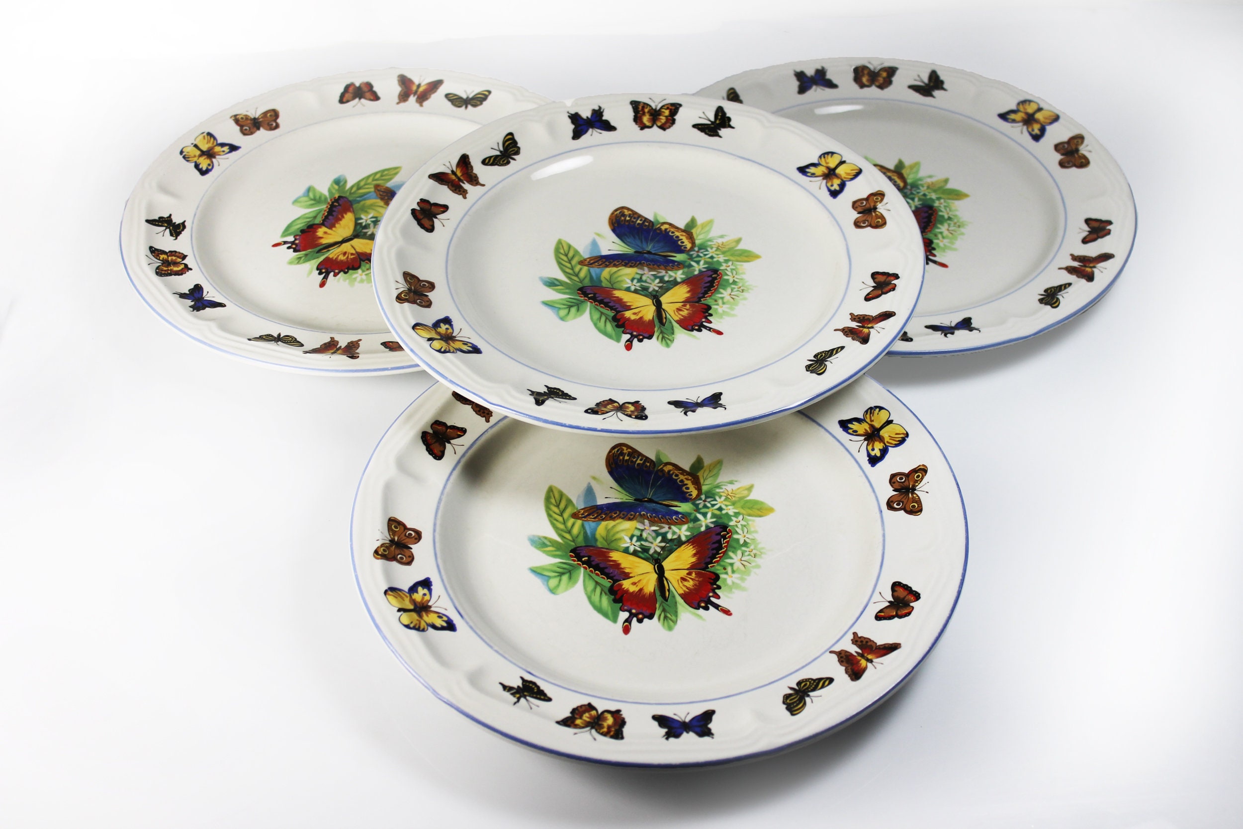 Dinner Plates, Tabletops Unlimited, Butterflies, Set of 4