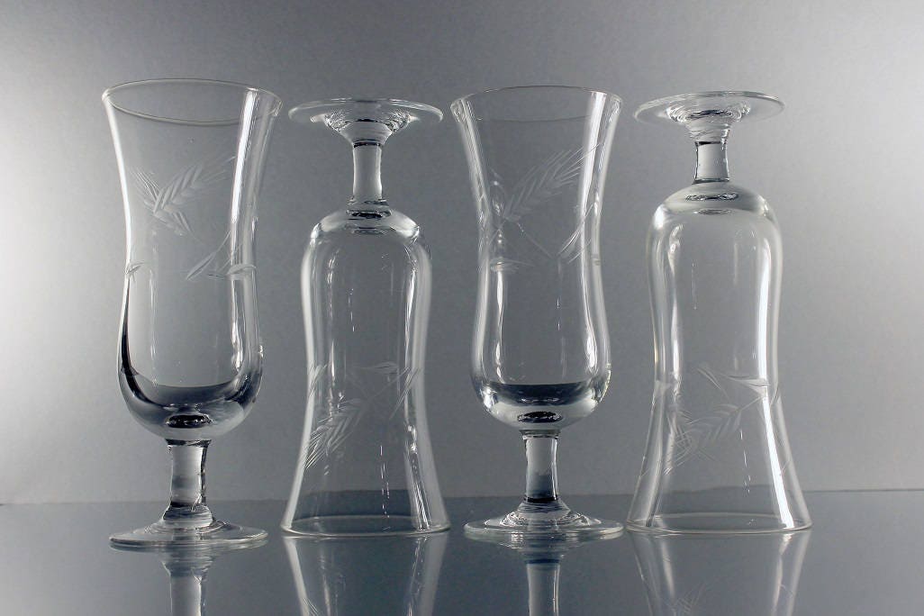Etched Glass Parfait Glasses, Champagne Glasses, Cocktail Glasses, Set ...