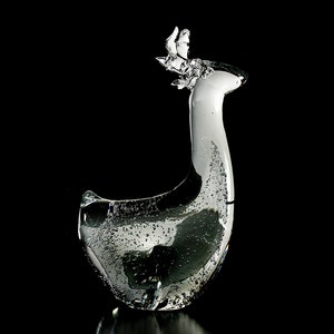 Reindeer Art Glass Paperweight, Figurine, Controlled Bubble ...