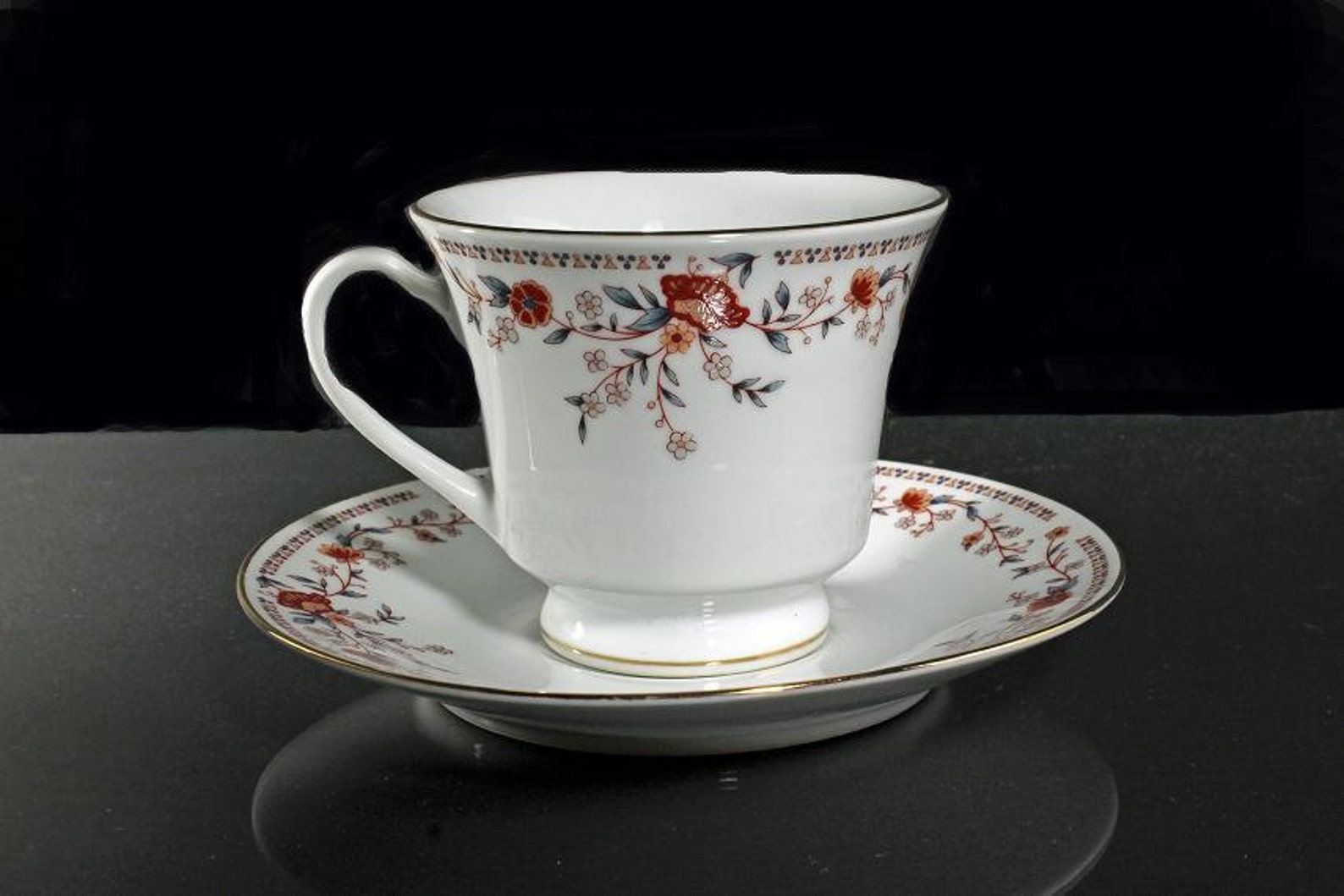 Teacups and Saucers China Garden Imperial Pattern Set of 4 - Etsy