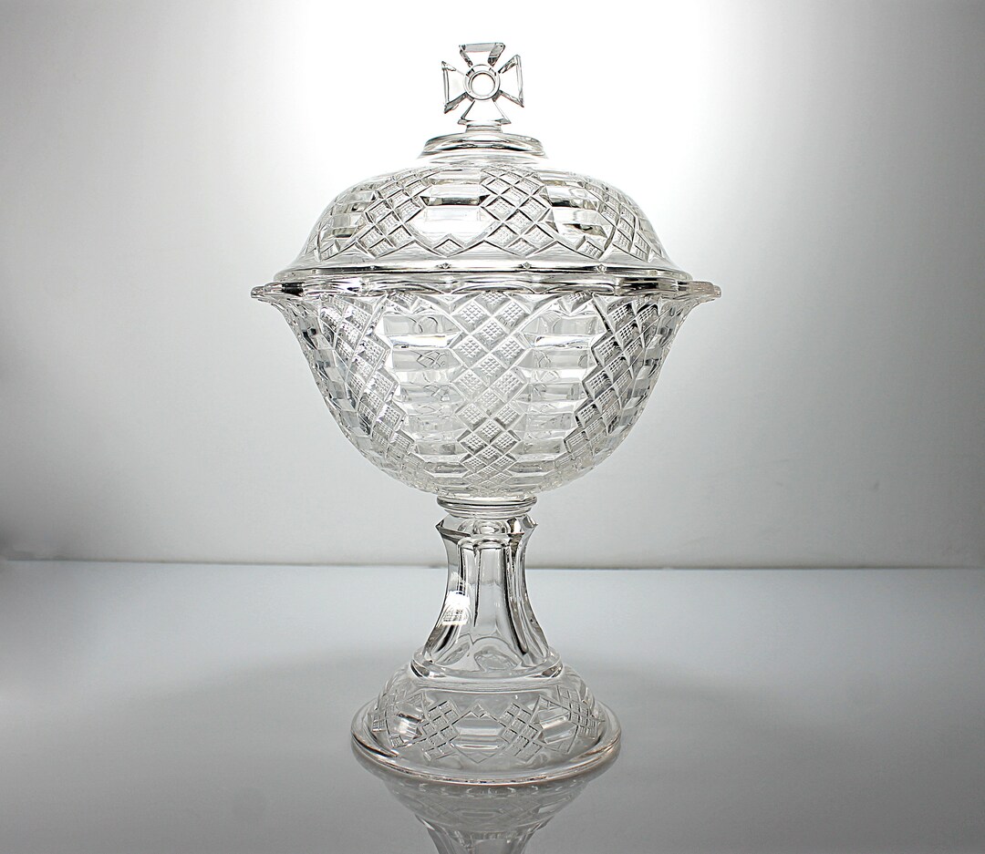 EAPG Covered Compote Bowl Bryce Walker and Co. Imperial - Etsy