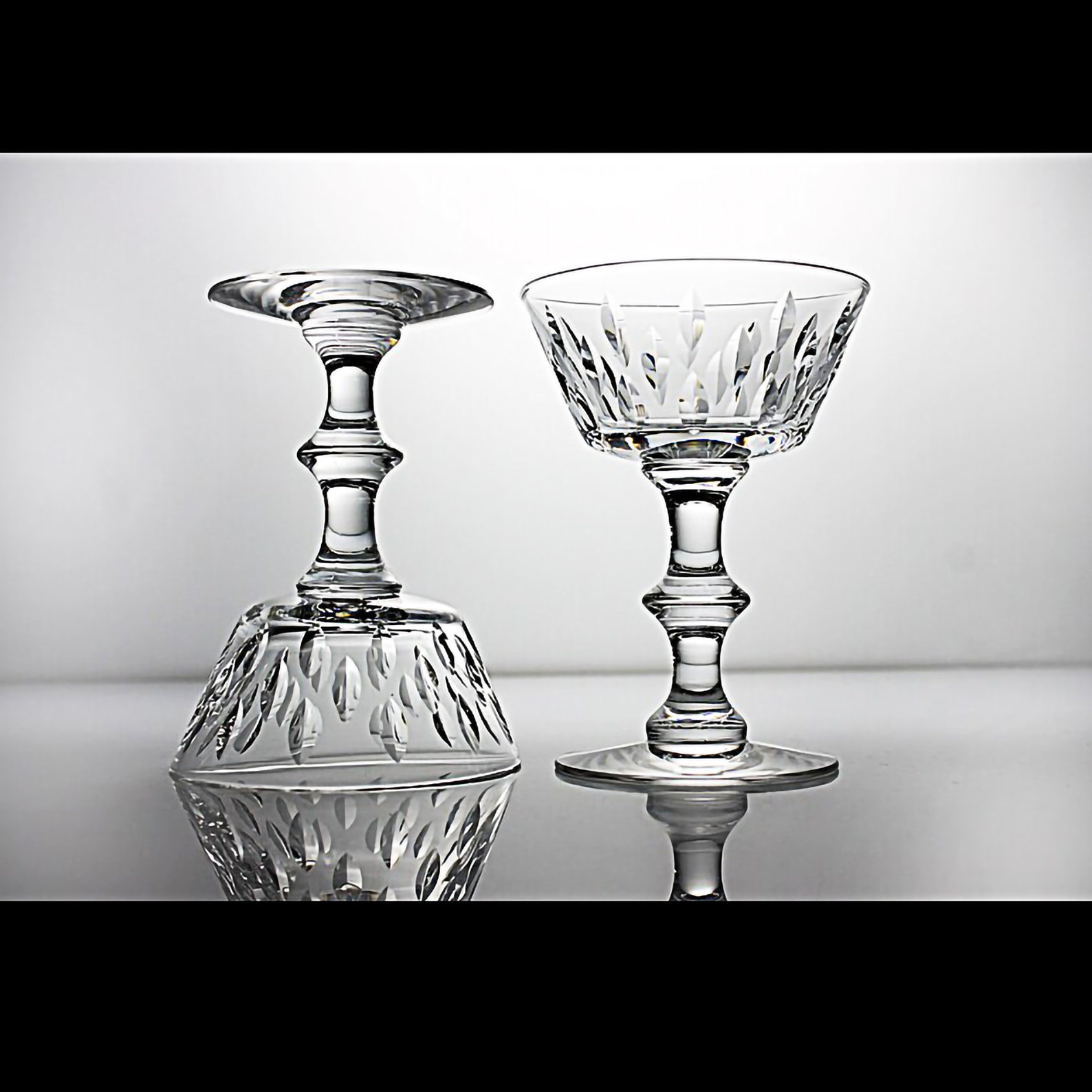 Hawkes Crystal Champagne Glasses, Tally Ho, Tall Sherbet, Set of 2 ...
