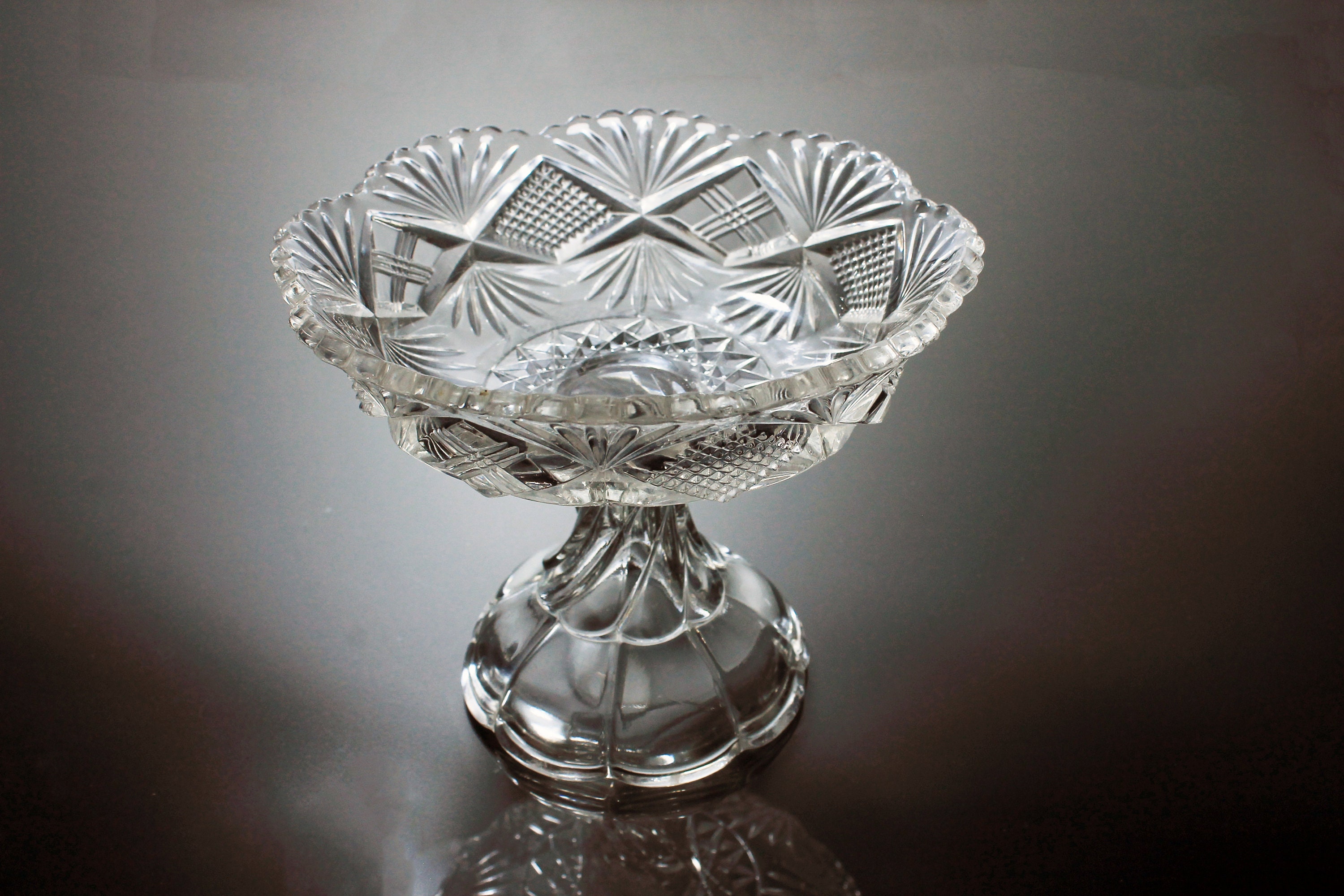 Antique EAPG Jelly Compote, Duncan and Miller, Panelled Diamond Pattern ...