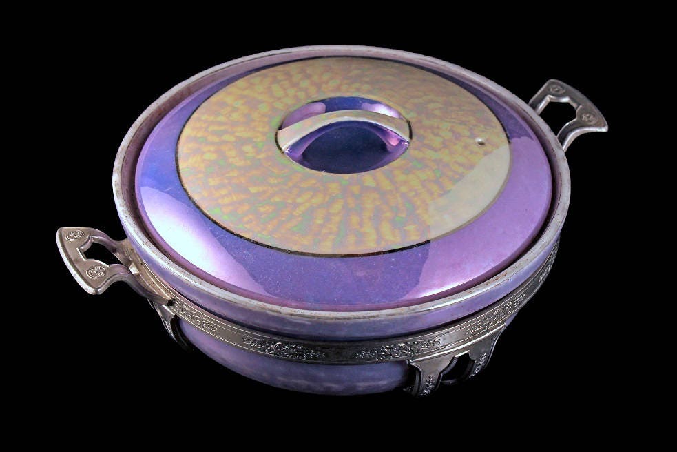 Covered Casserole Dish, Royal Rochester, Royalite, Silver Holder ...