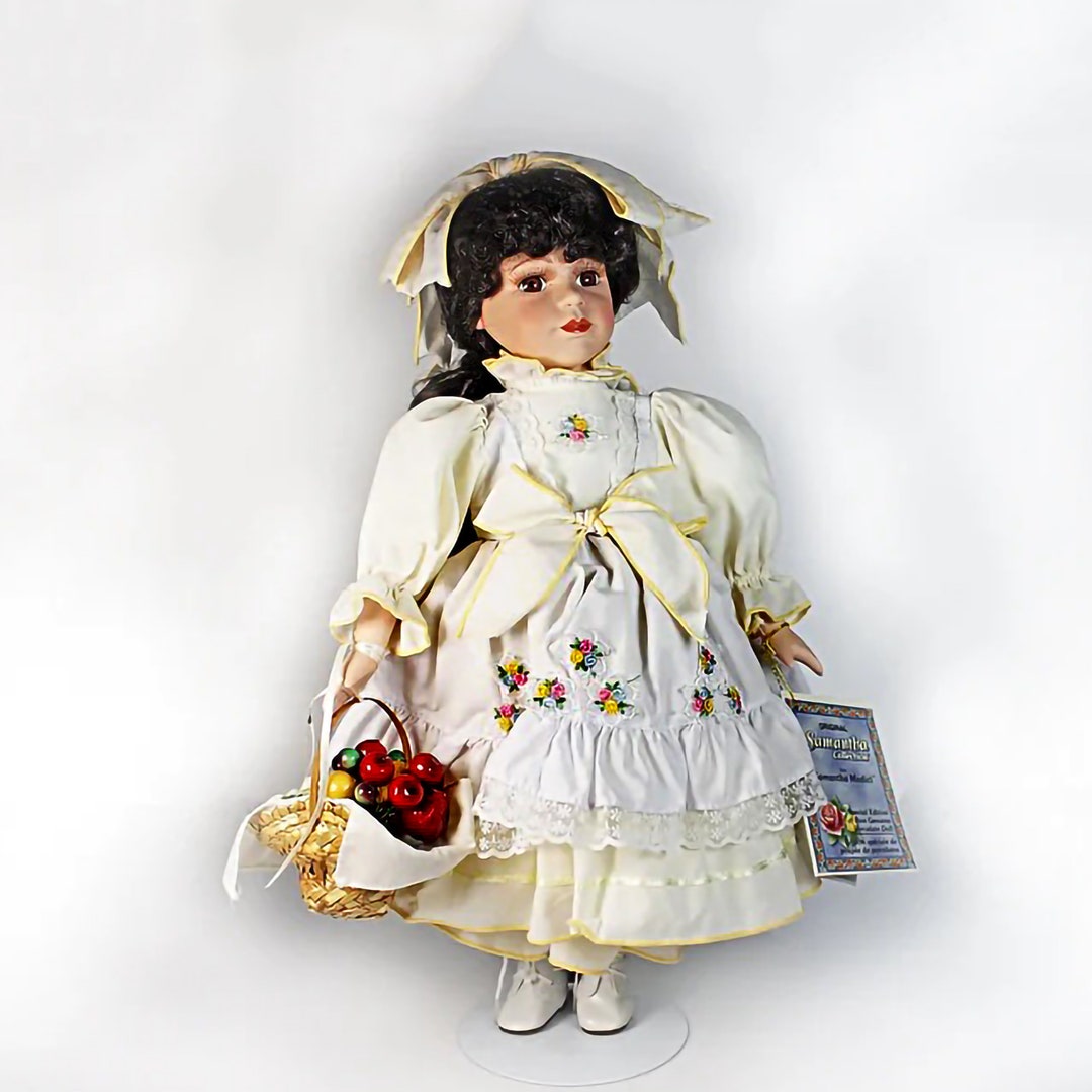 Samantha Collection Porcelain Doll, 17 Inch Doll, Display Doll, Stand ...
