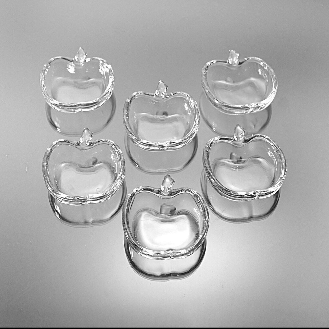 Vintage Miniature Apple Shaped Glass Bowls, Set of 6 - Etsy