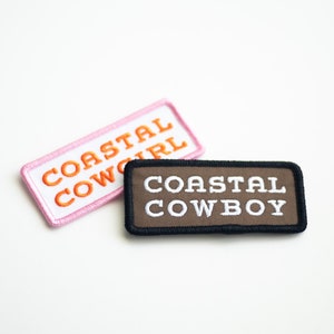 Coastal Cowgirl and Cowboy Patch Pack - Embroidered Iron-on Patches - Western Theme - Brown ...
