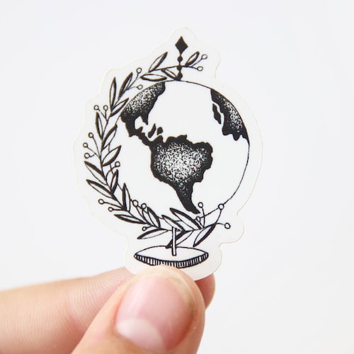 Mini Globe Vinyl Sticker - Etsy