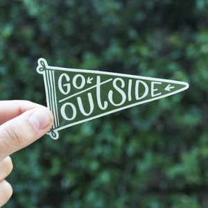 Go Outside Vinyl Sticker - Etsy