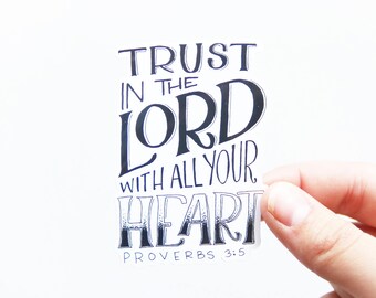 Scripture Proverbs 3:5-6 Wall Decal Sticker Religious Christian Bible ...