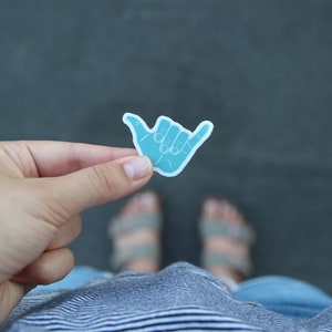 Hang Loose Vinyl Sticker Surf Shaka Blue | Etsy