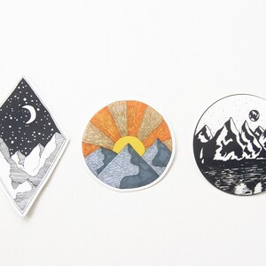 Mountains Vinyl Stickers Three Pack - Etsy