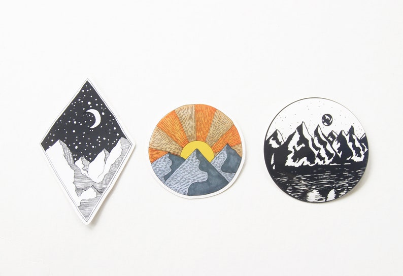Mountains Vinyl Stickers Three Pack - Etsy